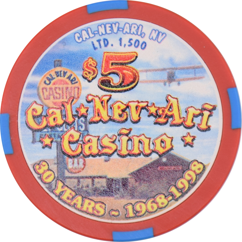 Cal-Nev-Ari Casino Cal Nev Ari Nevada $5 30 Year Anniversary Chip 1998