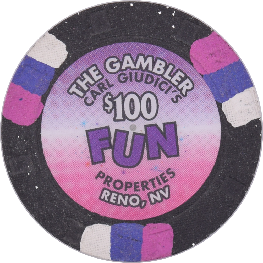 Carl Giudici's The Gambler Casino Reno Nevada $100 Chip 1995