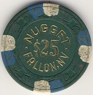 Fallon Nugget Casino Fallon Nevada $25 Chip 1989