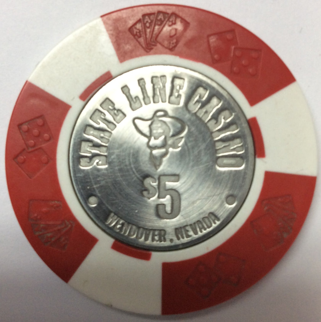 State Line Casino Wendover Nevada $5 Chip Incused 1967