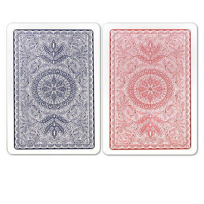 Copag 4-Color Red/Blue Poker Size 2 Deck Setup with Protective Display
