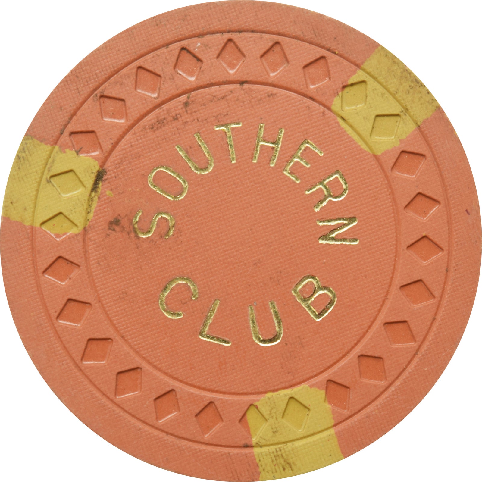 Southern Club $5 Illegal Casino Chip Hot Springs Arkansas Diamond Mold
