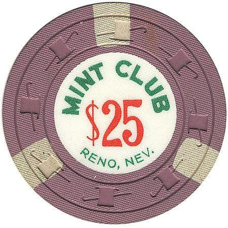 Mint Club Casino Reno Nevada $25 Chip 1959