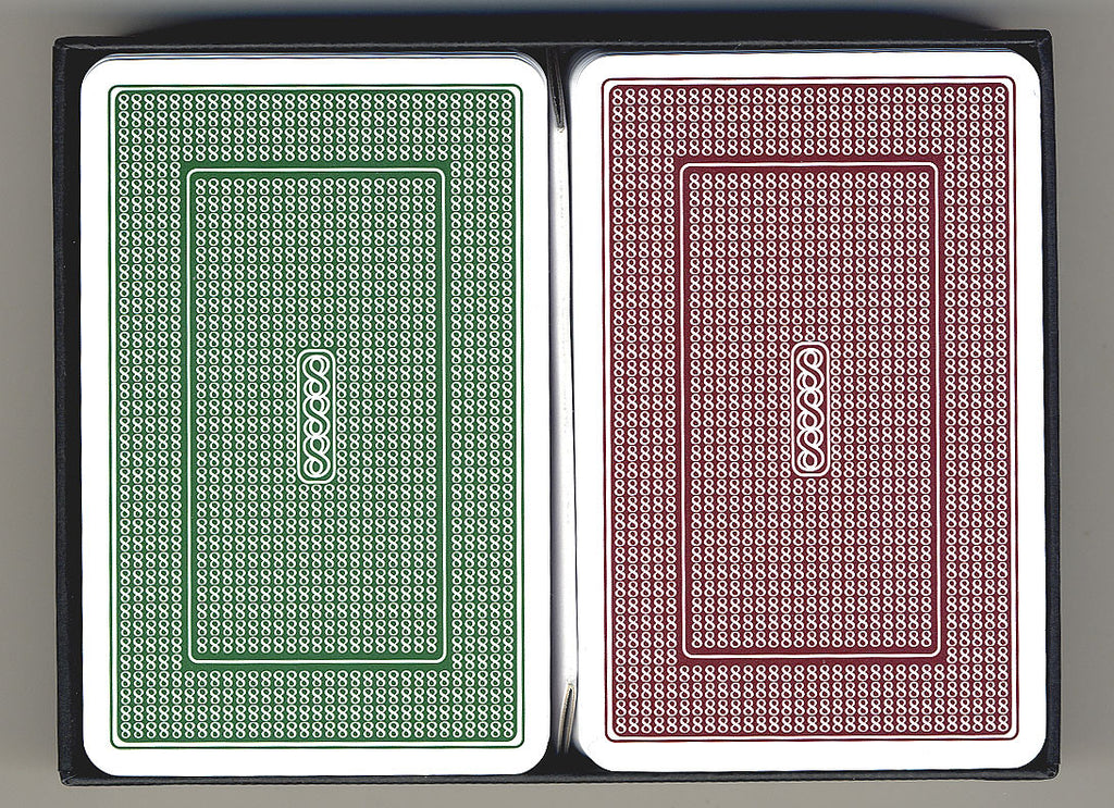 100% Plastic Playing Cards Turbo Deck Brown & Green Setup